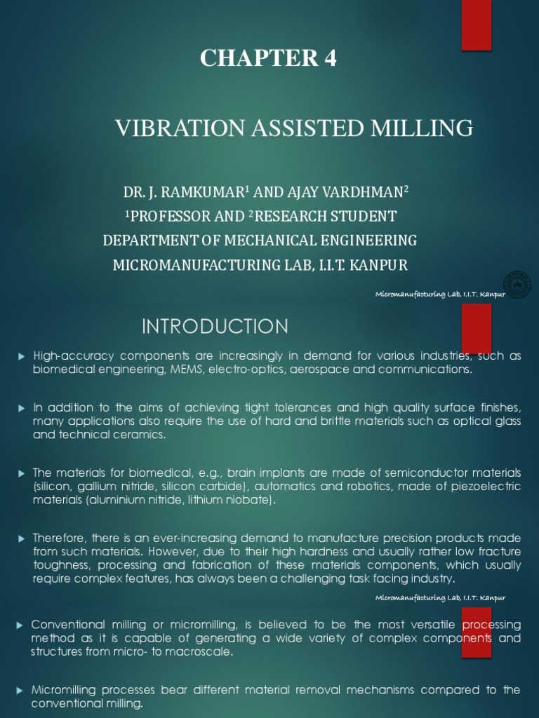 Chapter 4 - Vibration Assisted Milling | PDF | Machining | Resonance