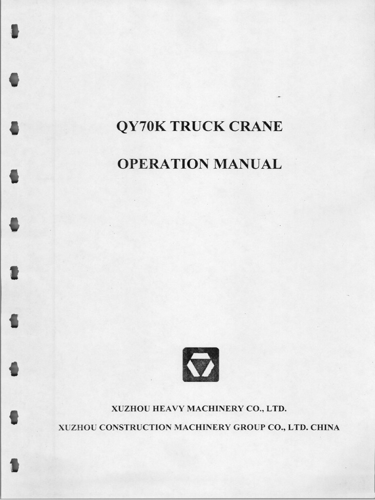 QY70K Mobile Crane Operators Manual | PDF