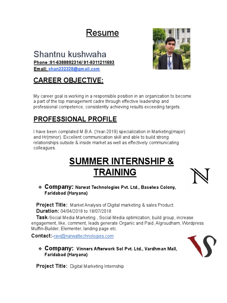 Shantnu Singh Kushwaha - Resume | PDF | Search Engine Optimization | Digital Marketing