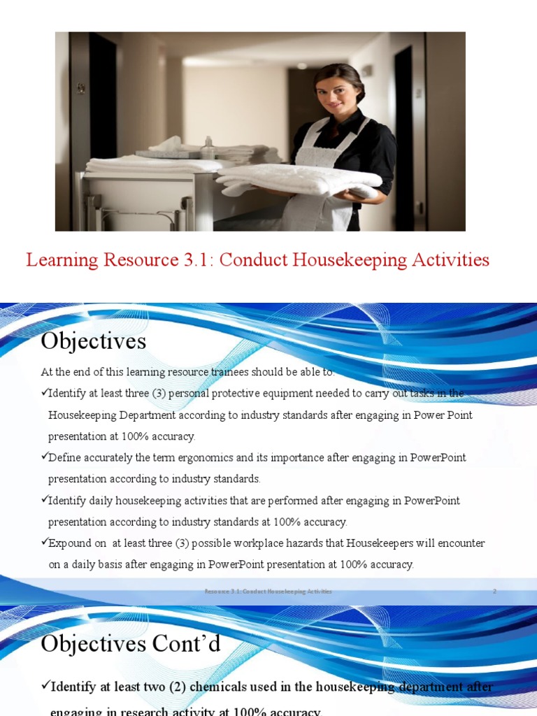 Conduct Housekeeping Activities | PDF | Occupational Safety And Health | Housekeeping