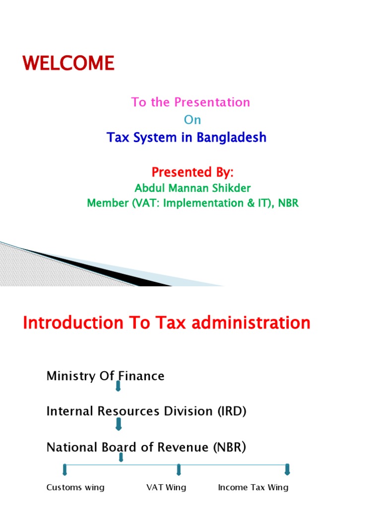 Tax System in BD-New | PDF | Customs | Value Added Tax