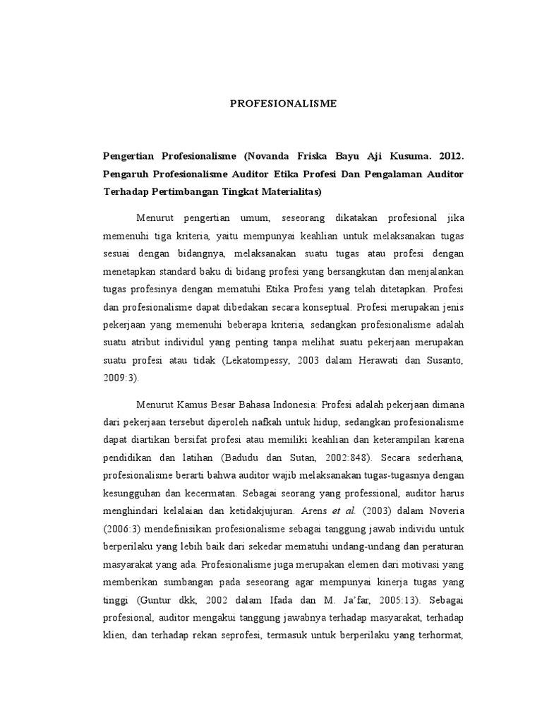 PROFESIONALISME | PDF | Karier & Perkembangan