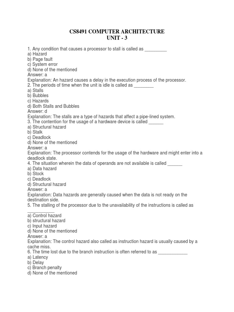 Cs8491 Computer Architecture Unit - 3 | PDF | Central Processing Unit ... Cs8491 Computer Architecture Unit - 3 | PDF | Central Processing Unit ...