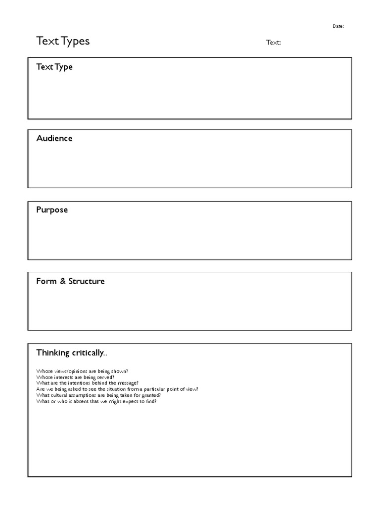 TextTypes Template | PDF