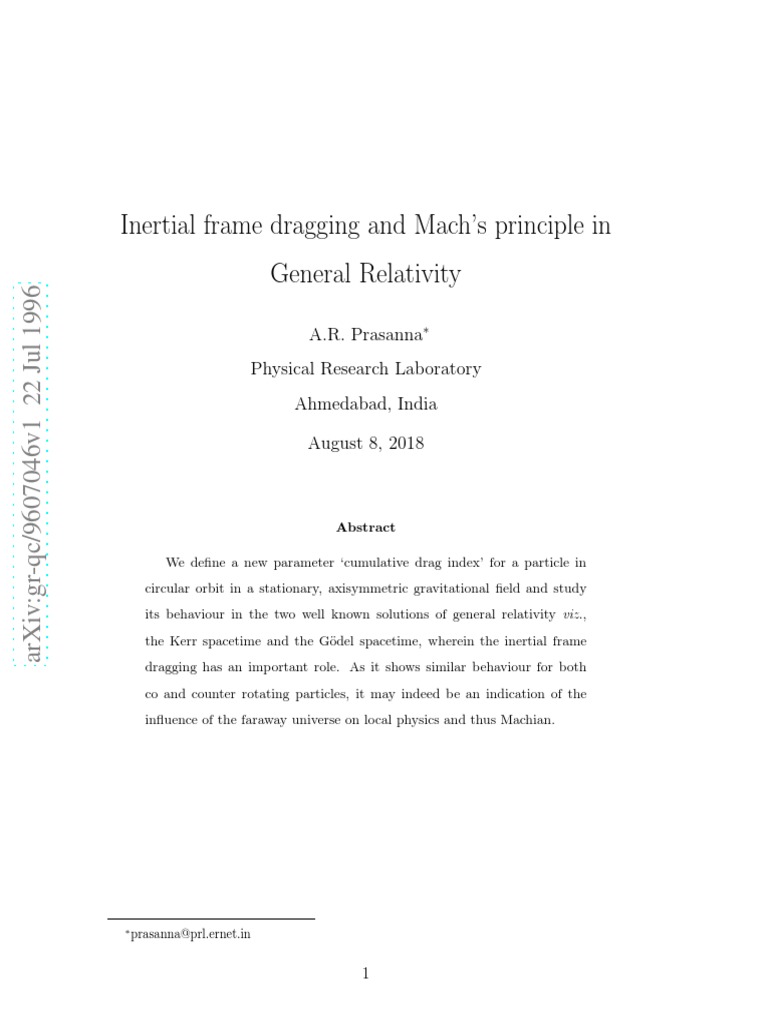 Analysis of Inertial Frame Dragging and Cumulative Drag Index in Kerr ...
