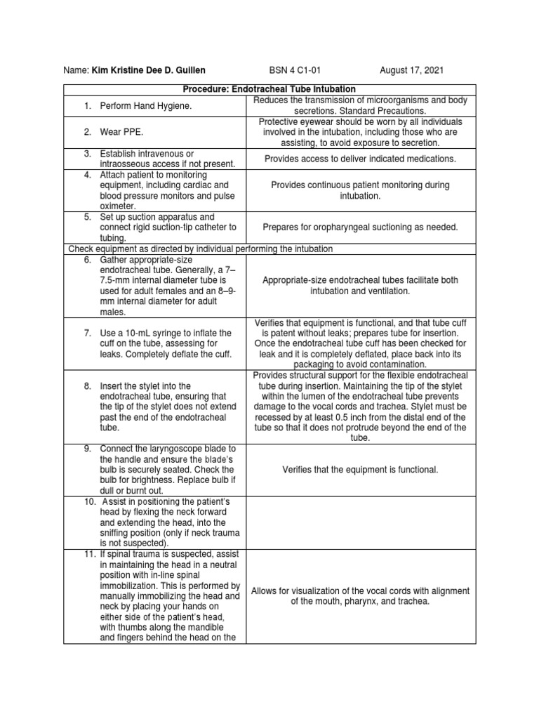 Endotracheal Tube Intubation | PDF | Medicine | Clinical Medicine