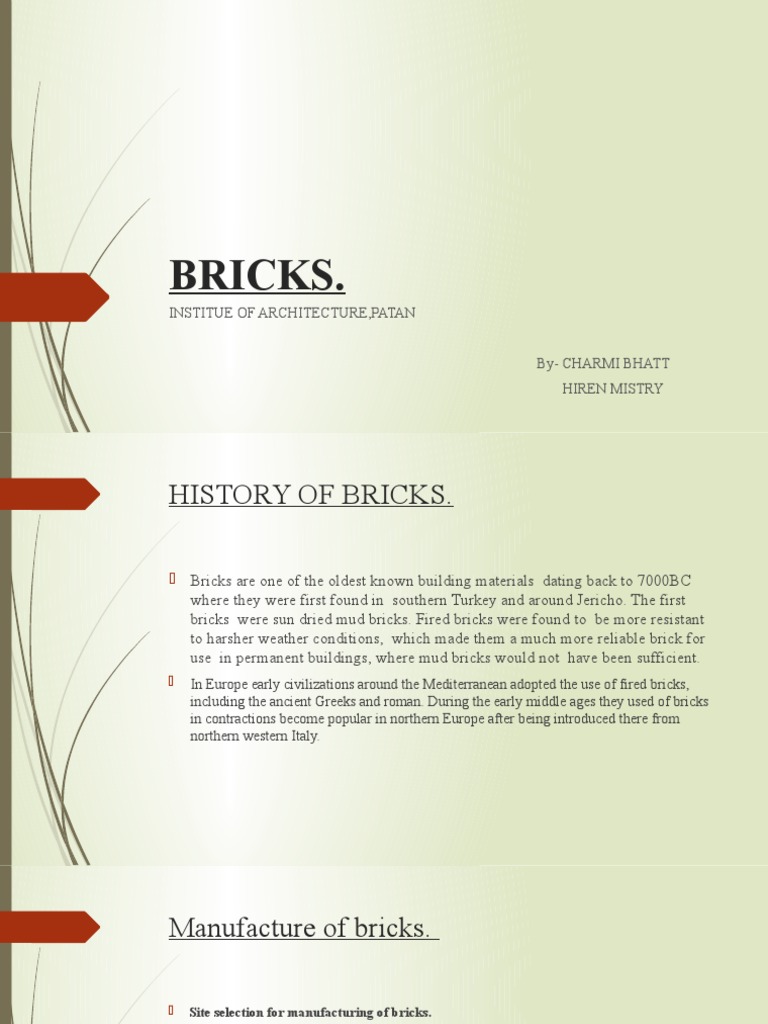 Bricks.: Institue of Architecture, Patan | PDF | Brick | Masonry