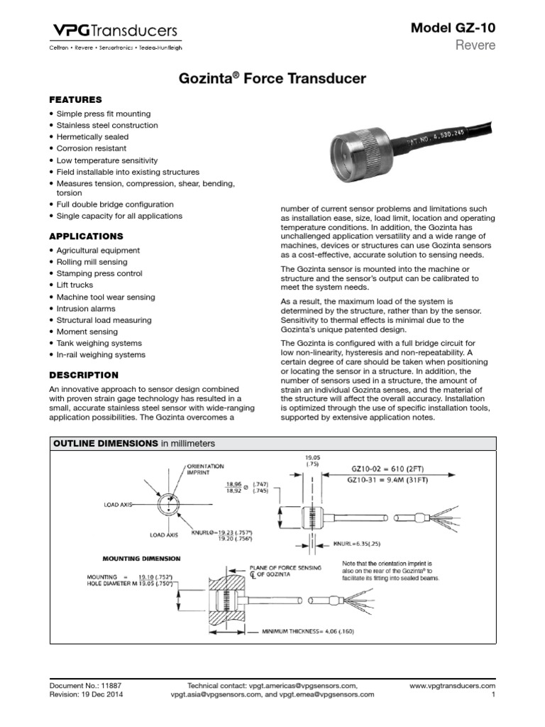 GZ10 | PDF | Sensor | Legal Liability