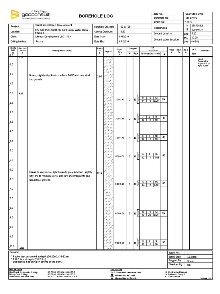 gINT Sample BH LOGS | PDF | Sandstone | Geology
