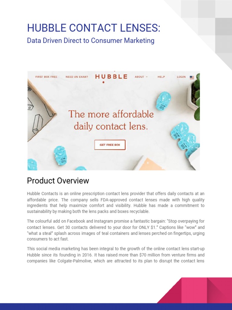 Hubble Contact Lenses PDF | PDF | Advertising | Online Advertising