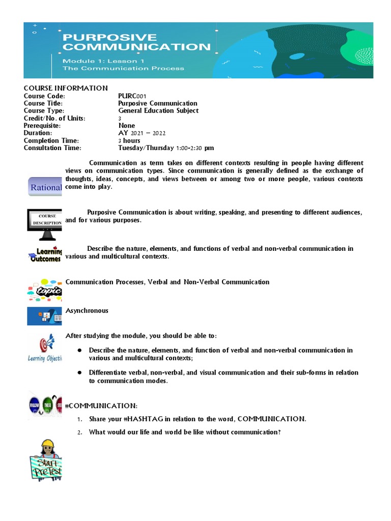 JOHNNE DENZEL NICOLETA - Module 1 Lesson 1 Communication Process - NEW | PDF | Communication ...