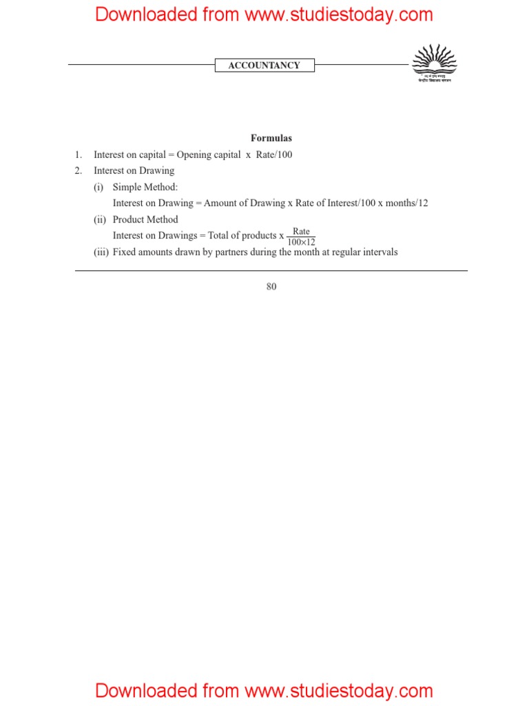 CBSE Class 12 Accountancy Important Formulas | PDF | Goodwill ...