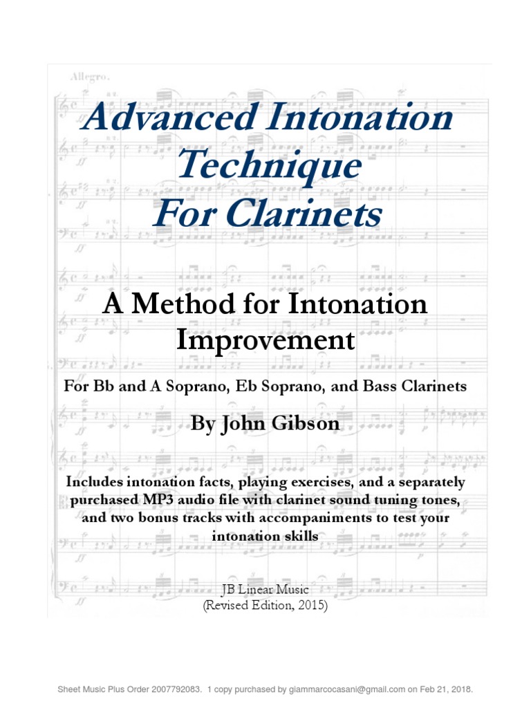 Clarinet Advanced Intonation Technique | PDF | Cent (Music) | Interval ...