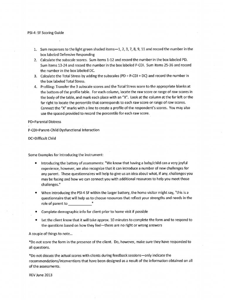 PSI 4scoringguide | PDF