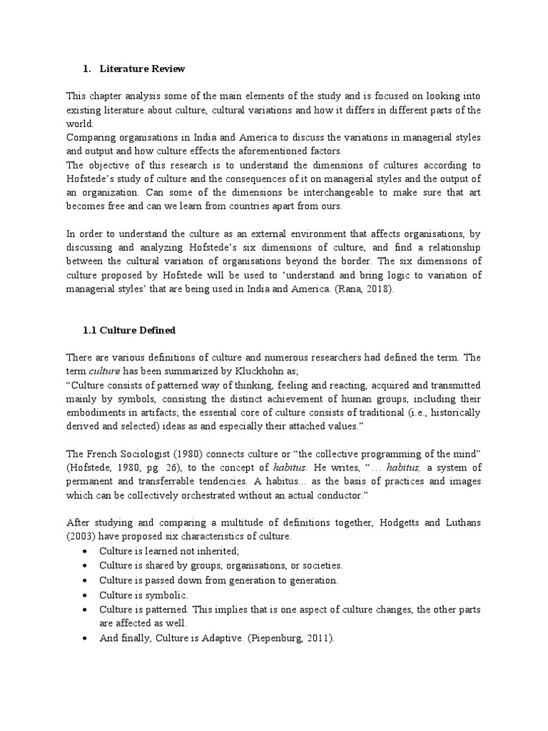 Six Dimensions of Culture - Lit Review | PDF | Collectivism | Value ...