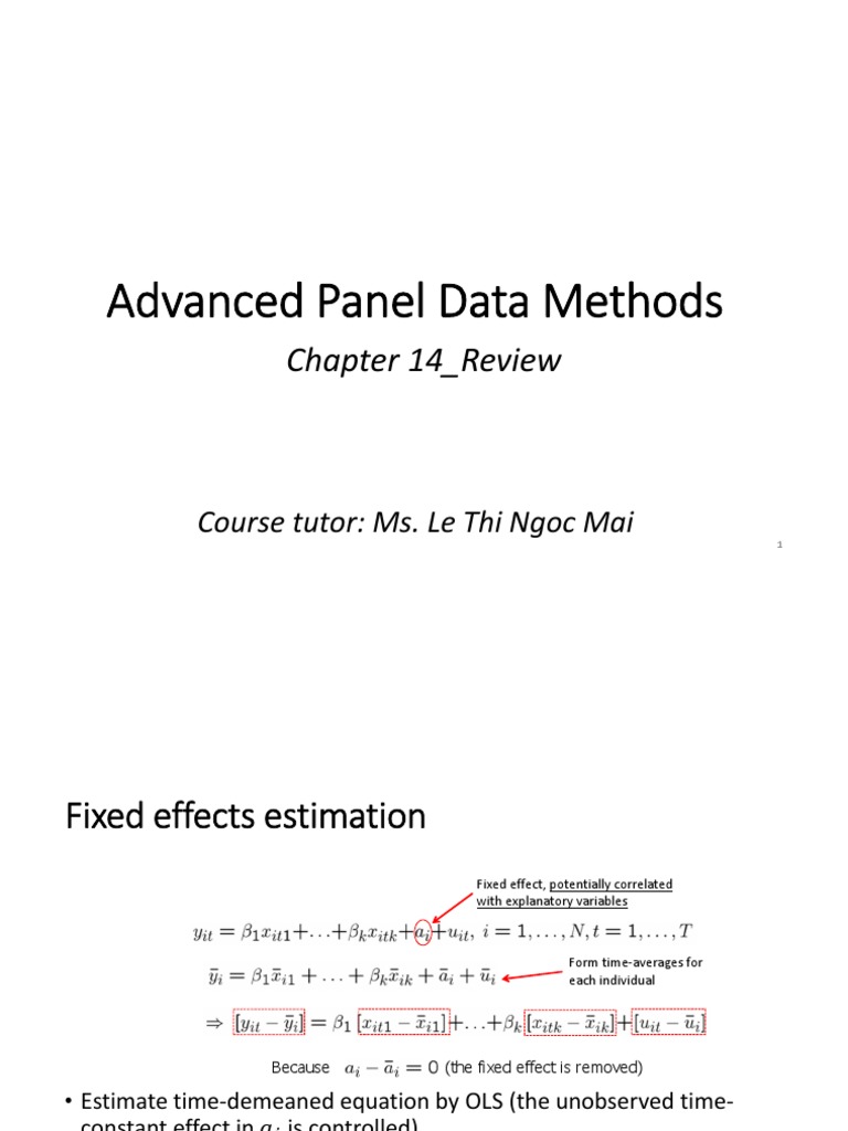 Review 14 - Advanced Panel Data Methods | PDF | Fixed Effects Model | Random Effects Model