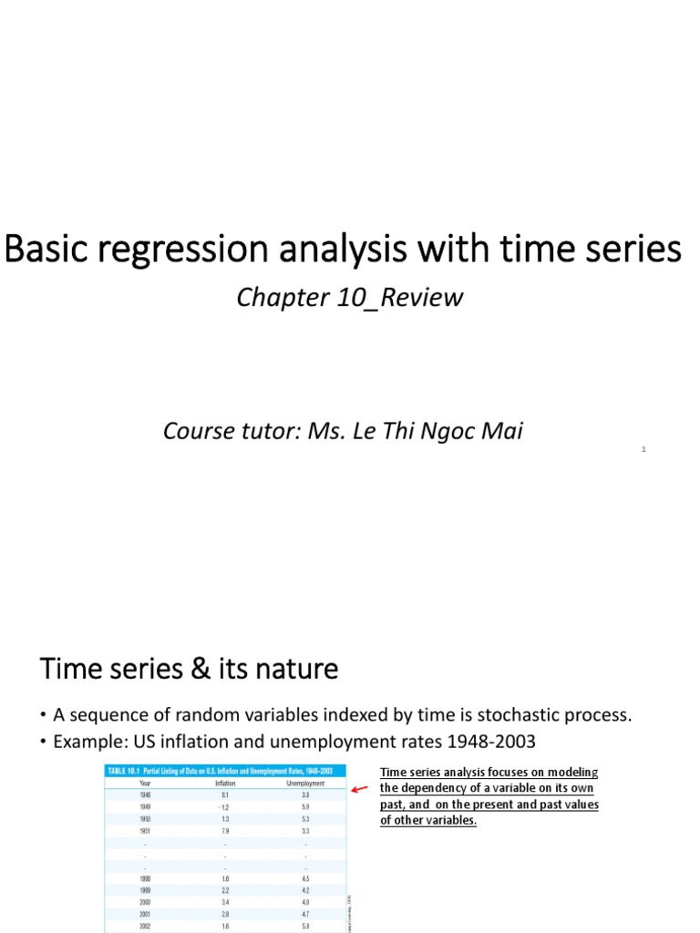 Basic Regression Analysis With Time Series: Chapter 10 - Review | PDF ...