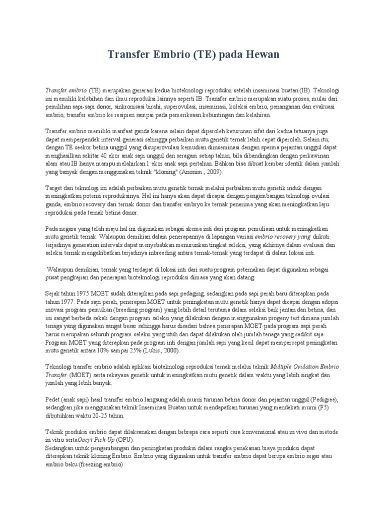 Transfer Embrio | PDF