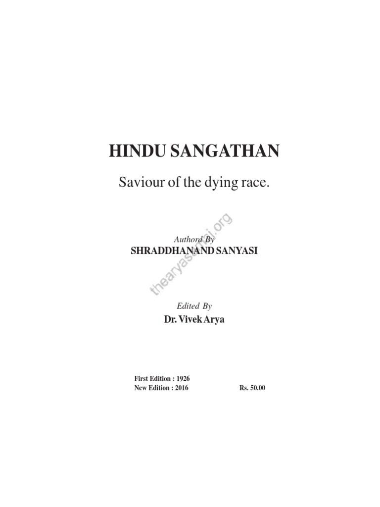 Hindu Sangathan - Saviour of The Dying Race | PDF