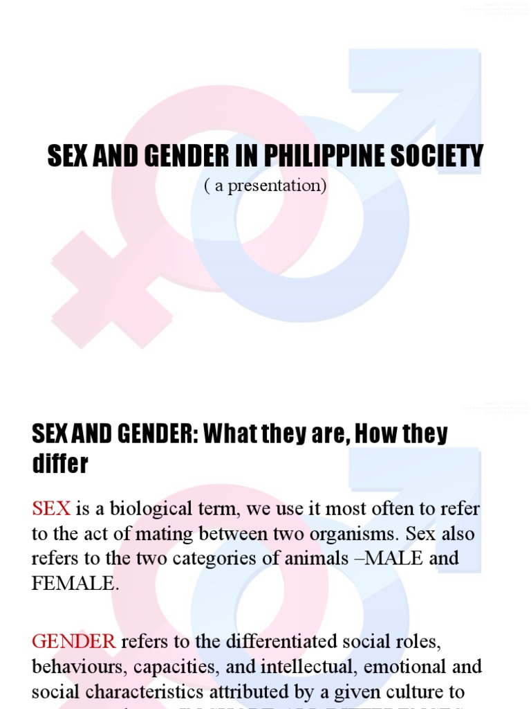 Sex and Gender in Philippine Society | PDF | Gender | Gender Studies