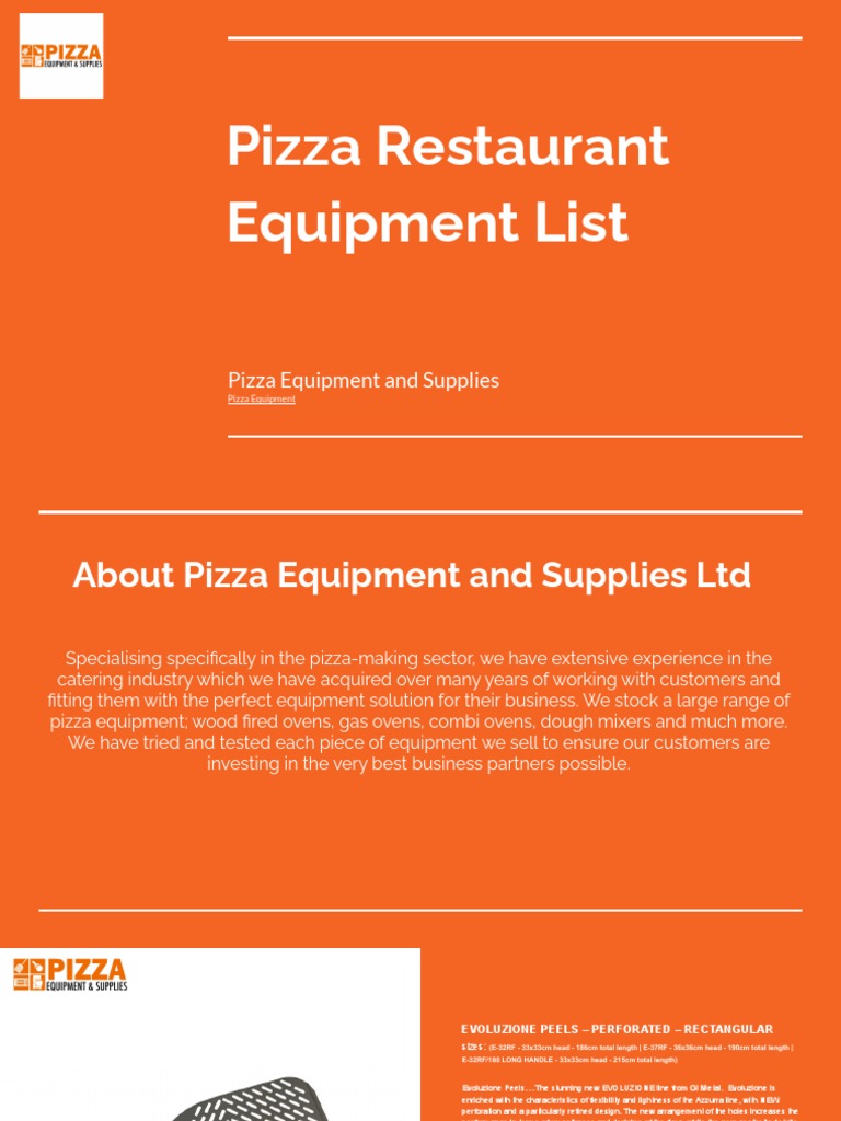 Pizza Restaurant Equipment List | PDF | Cookware And Bakeware | Gluten ...