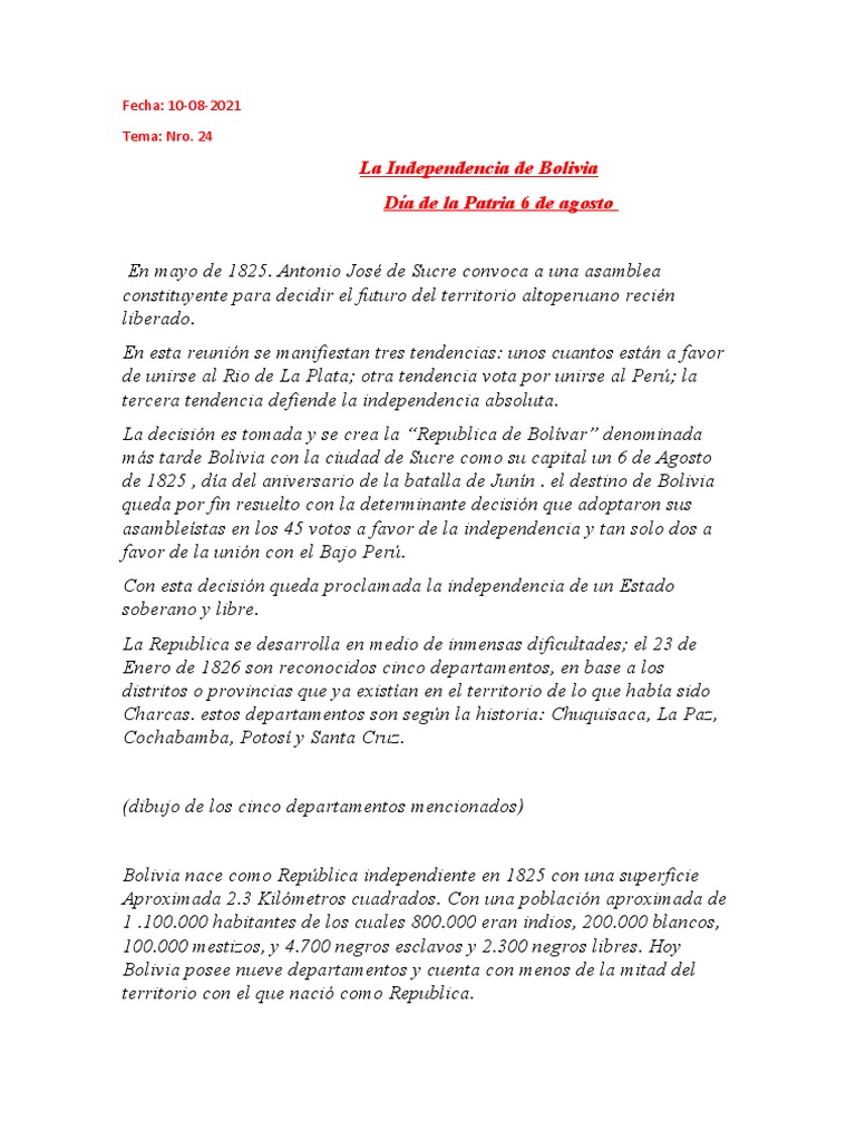Independencia de Bolivia | PDF