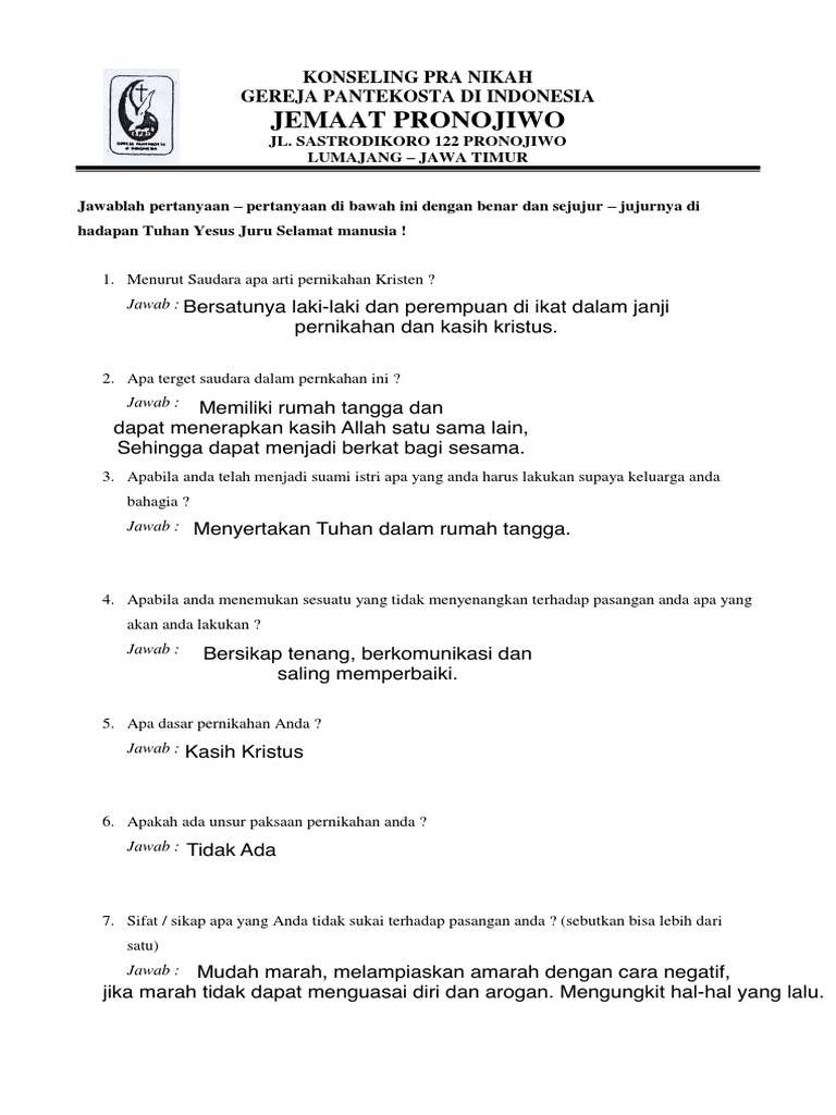 Konseling Pra Nikah | PDF