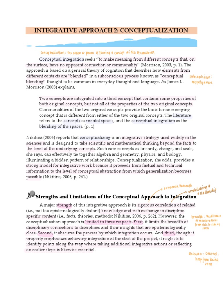 Integrative Approach 2: Conceptualization: Strengths and Limitations of ...