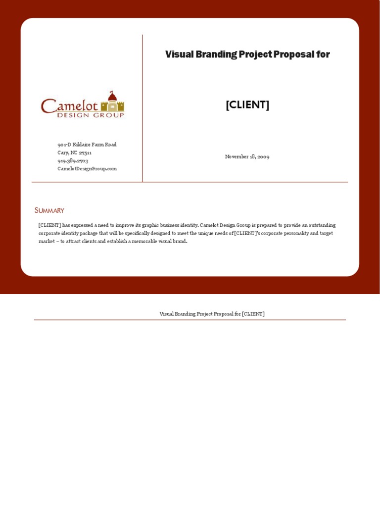 Visual Branding Project Proposal For: (Client) | PDF | Brand | Logos