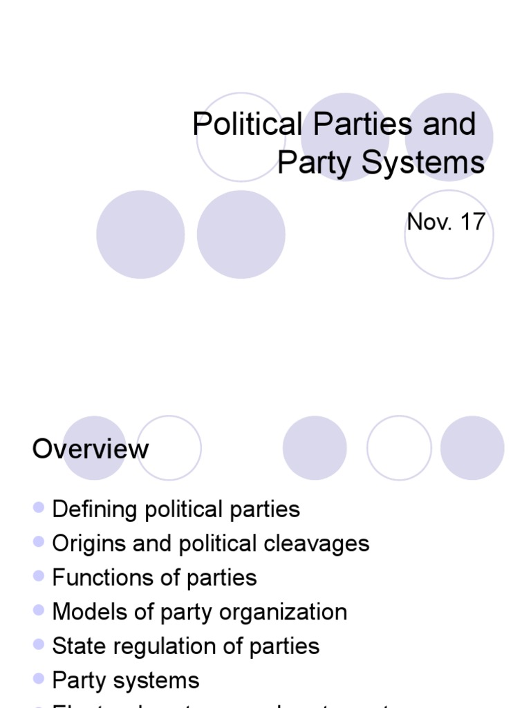 Political Parties and Party Systems | PDF | Political Parties ...