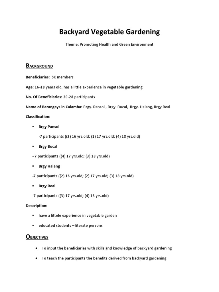 Backyard Vegetable Gardening | PDF | Vegetables | Kitchen Garden