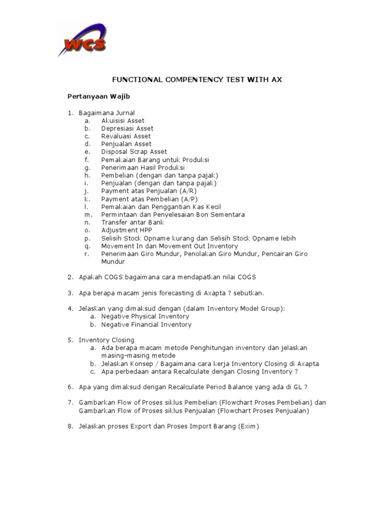 Functional Competency Test | PDF