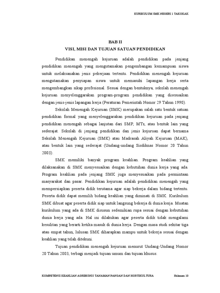 Bab II Tujuan Satuan Pendidikan | PDF | Karier & Perkembangan | Seni