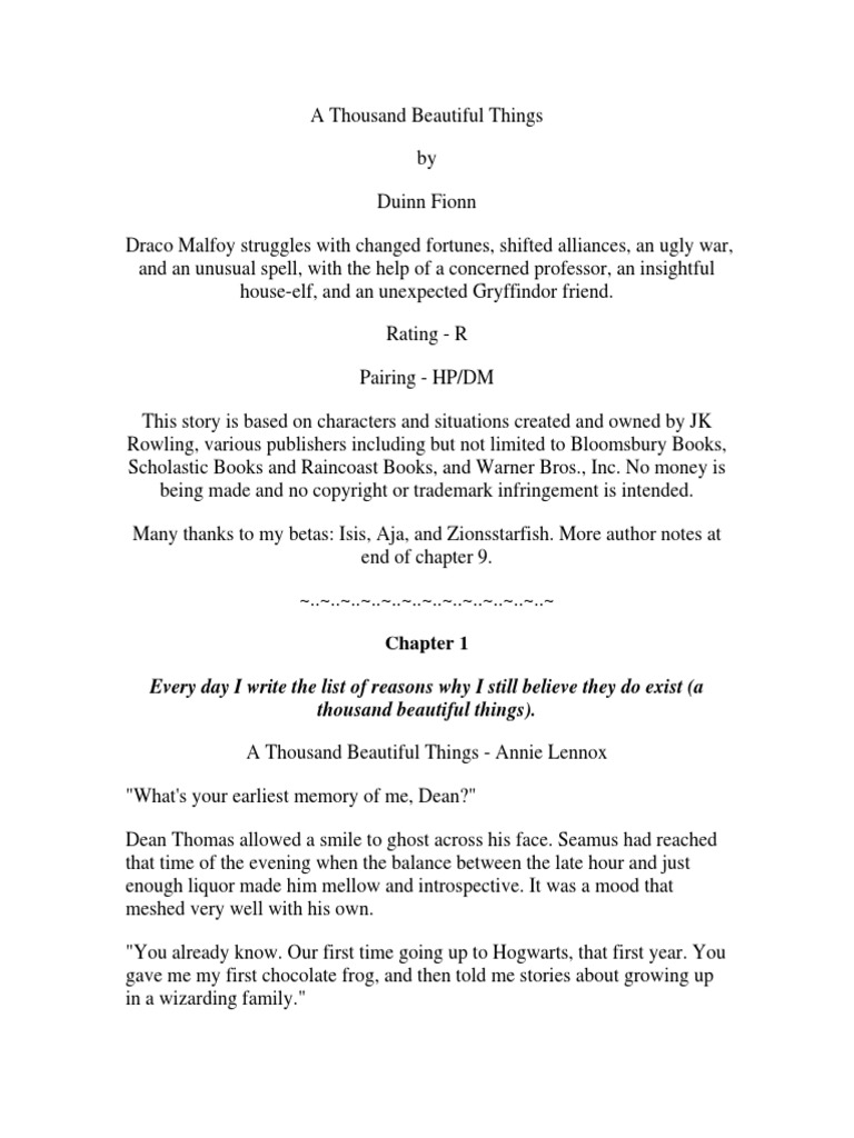 A Thousand Beautiful Things | PDF | Harry Potter | Contemporary Fantasy ...