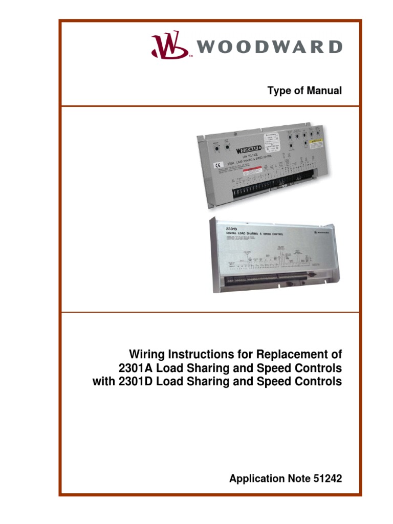 Wiring Instructions For Replacement of 2301A Load Sharing and Speed ...