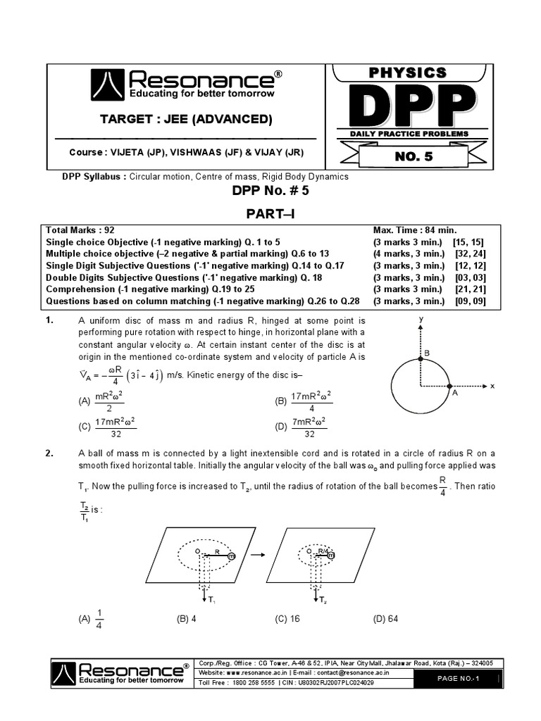 Dpp-5 English RBD Com | PDF | Rotation Around A Fixed Axis | Collision