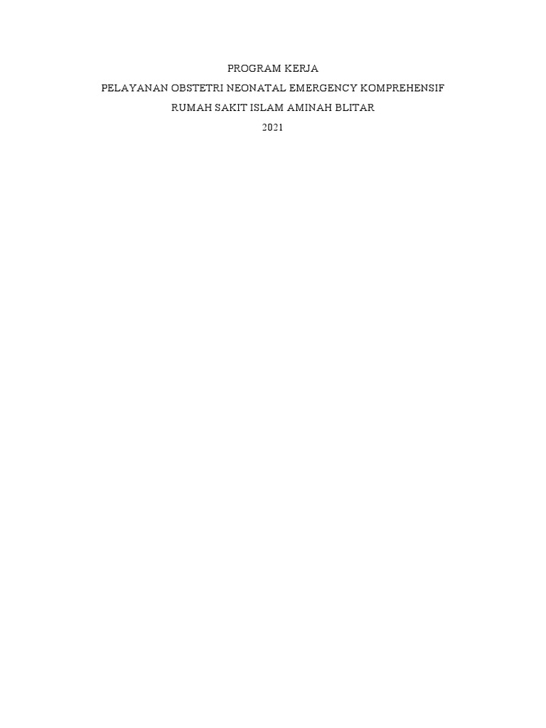 Program Kerja Ponek 2021 | PDF