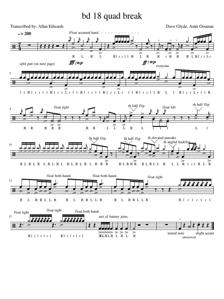 BD 18 Quad Break: Transcribed By: Allan Edwards Dave Glyde, Amir Oosman ...