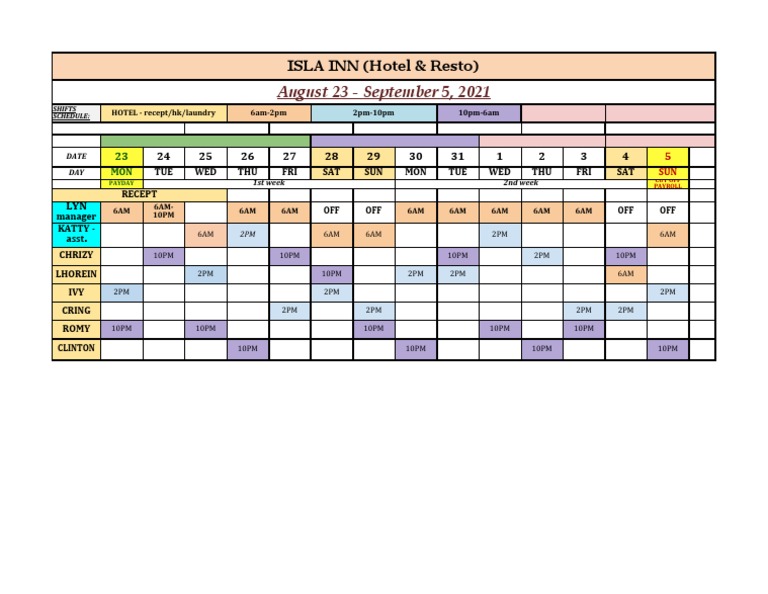 August 23 - September 5, 2021: ISLA INN (Hotel & Resto) | PDF