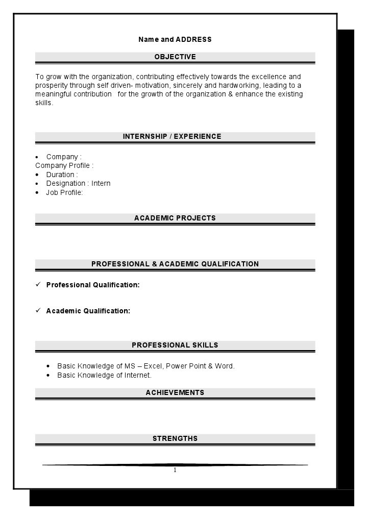 Internship Resume Template | PDF | Career & Growth | Self-Improvement