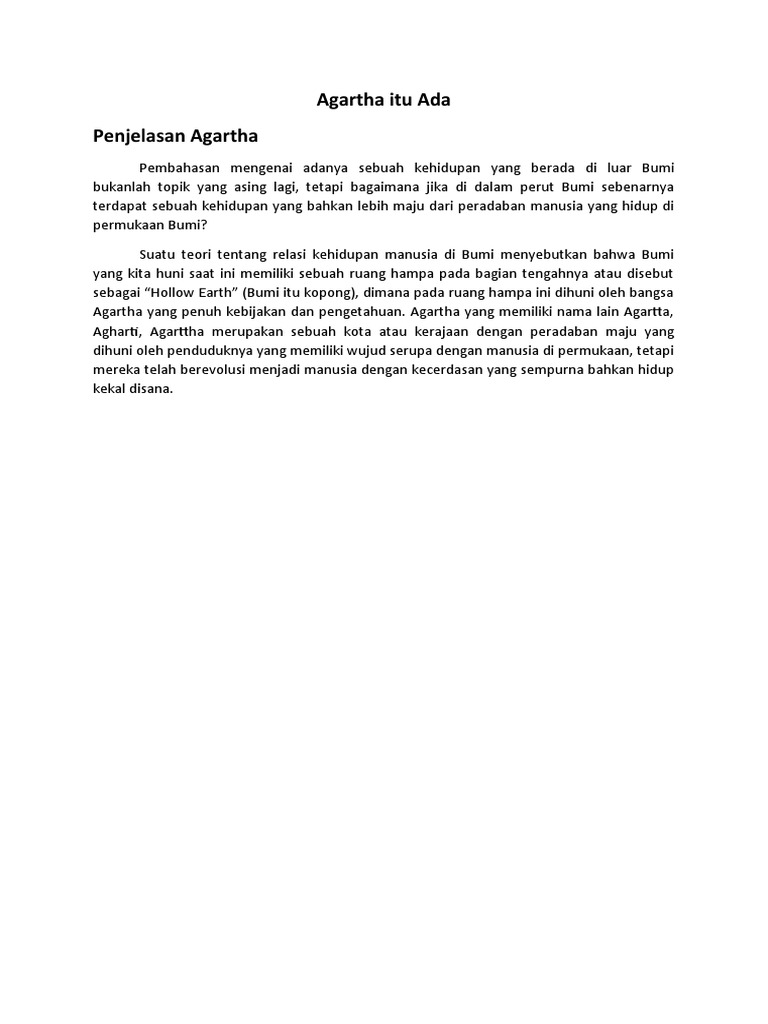Agartha Itu Ada | PDF | Ilmu Sosial