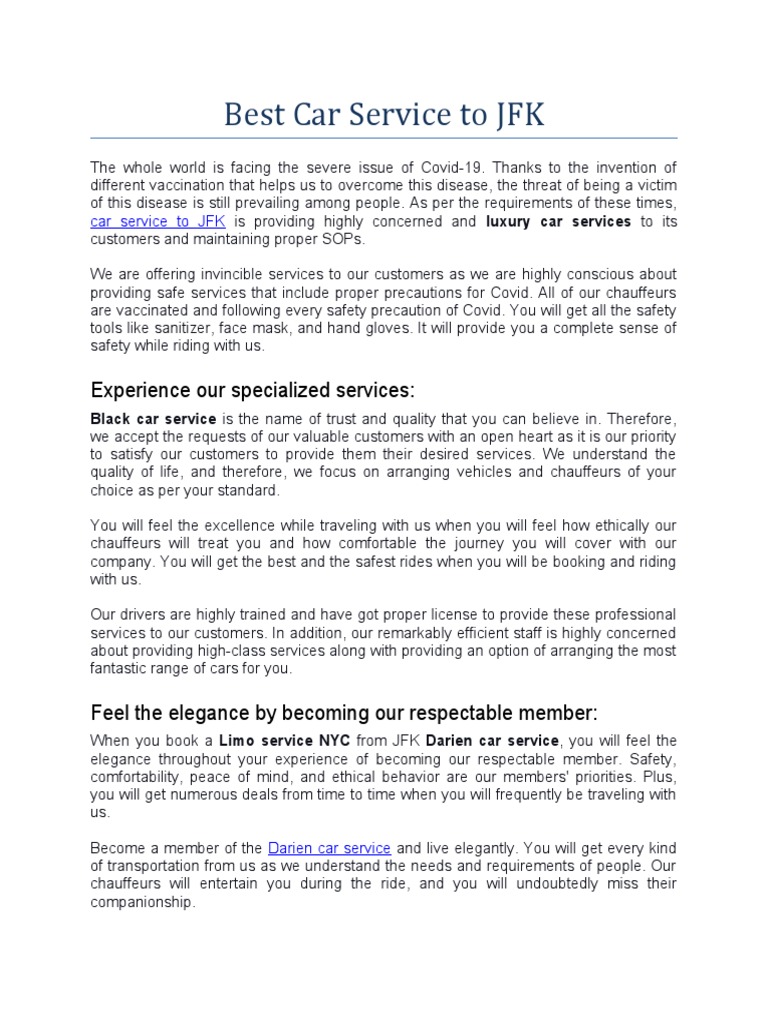 Luxury Car Service to JFK & LGA | PDF