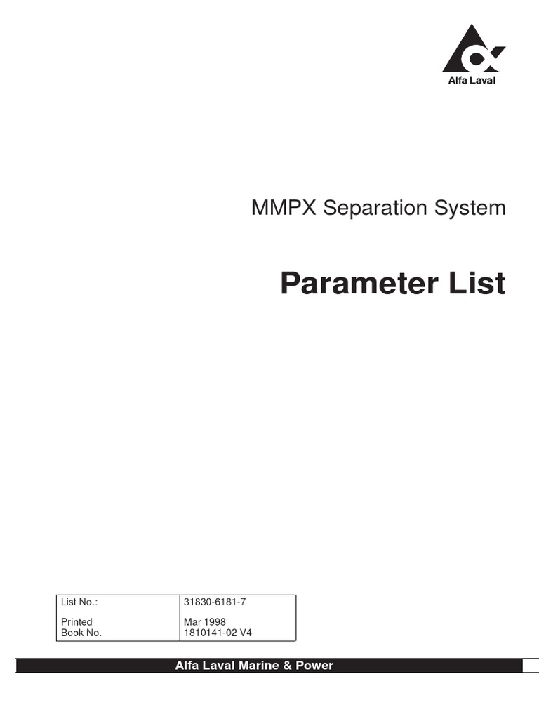 MMPX 403 Parametr List | PDF | Fuel Oil