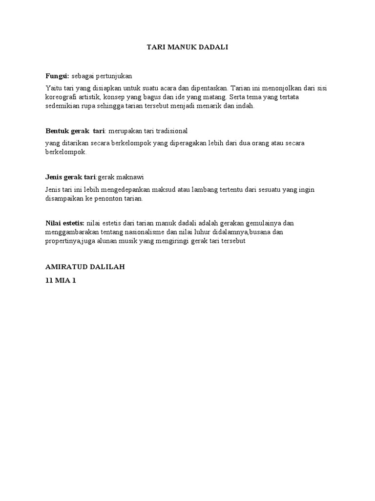 Tari Manuk Dadali | PDF | Seni