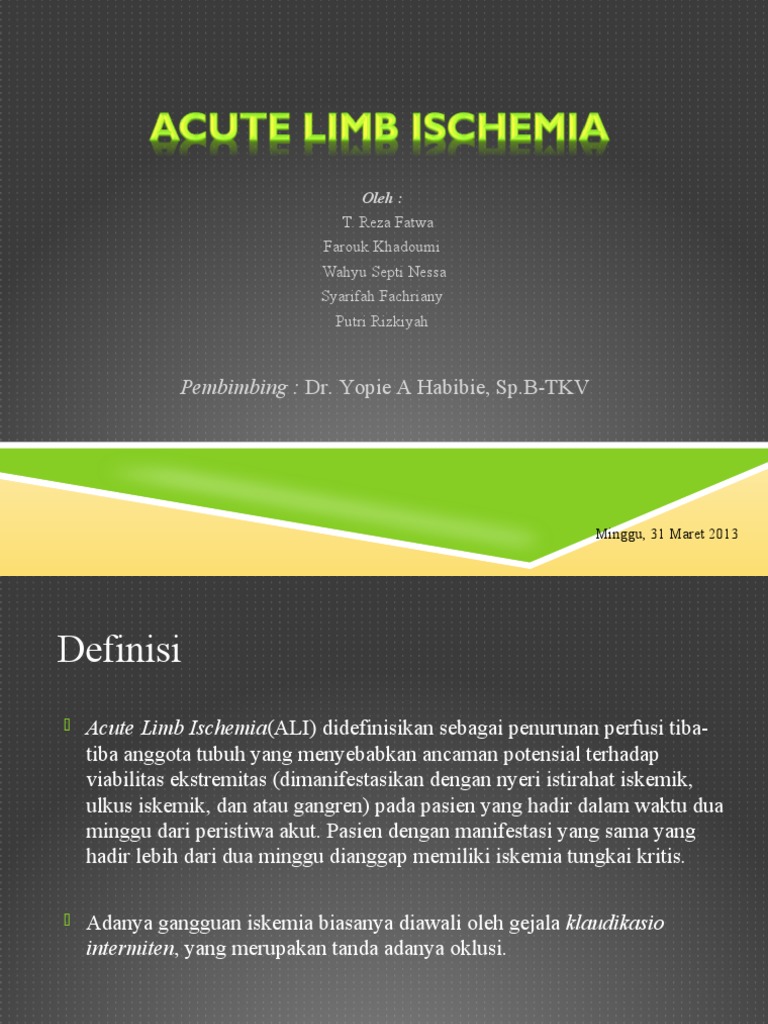 Acute Limb Ischemia | PDF