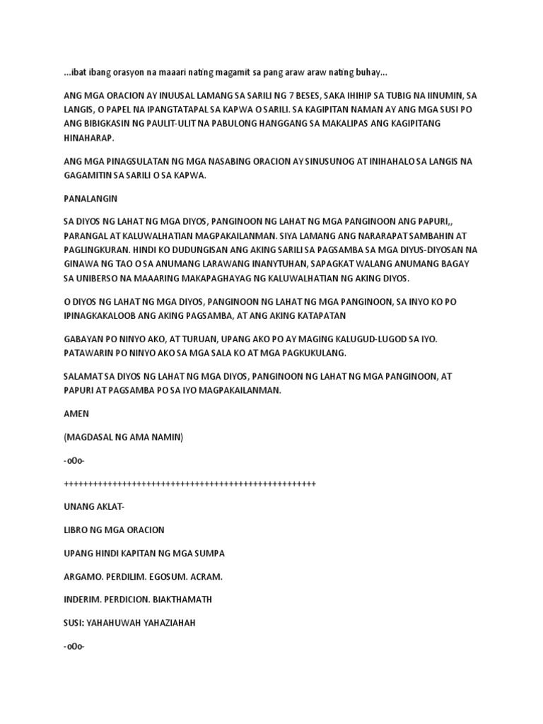 Ibat Ibang Orasyon | PDF