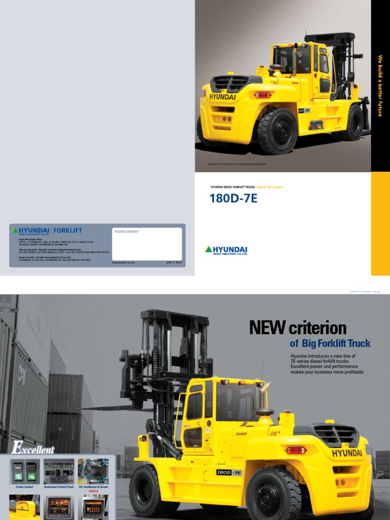 Hyundai Diesel Forklift Trucks Applied Tier 3 Engine 180D-7E ...