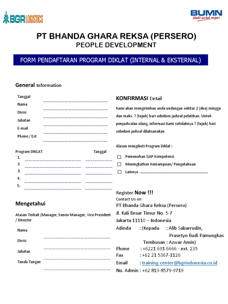 Form Pengajuan Training PDF | PDF