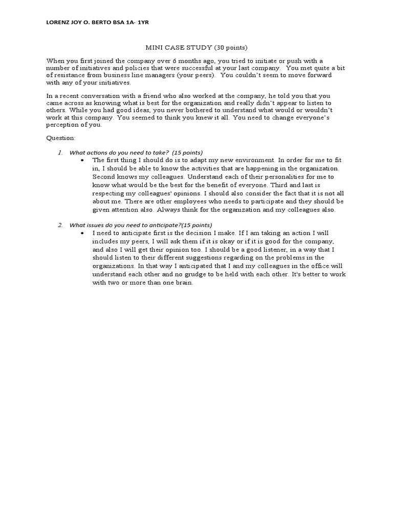 Leadership Mini Case Study | PDF