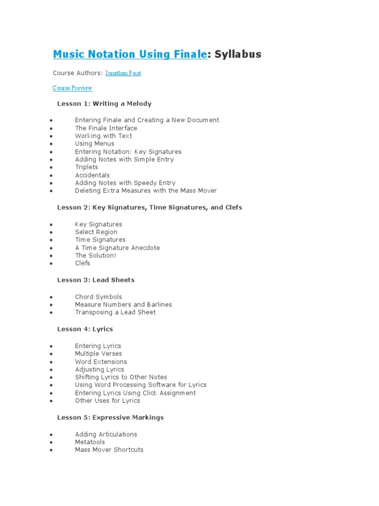 Music Notation Using Finale | PDF | Musical Notation | Lead Sheet